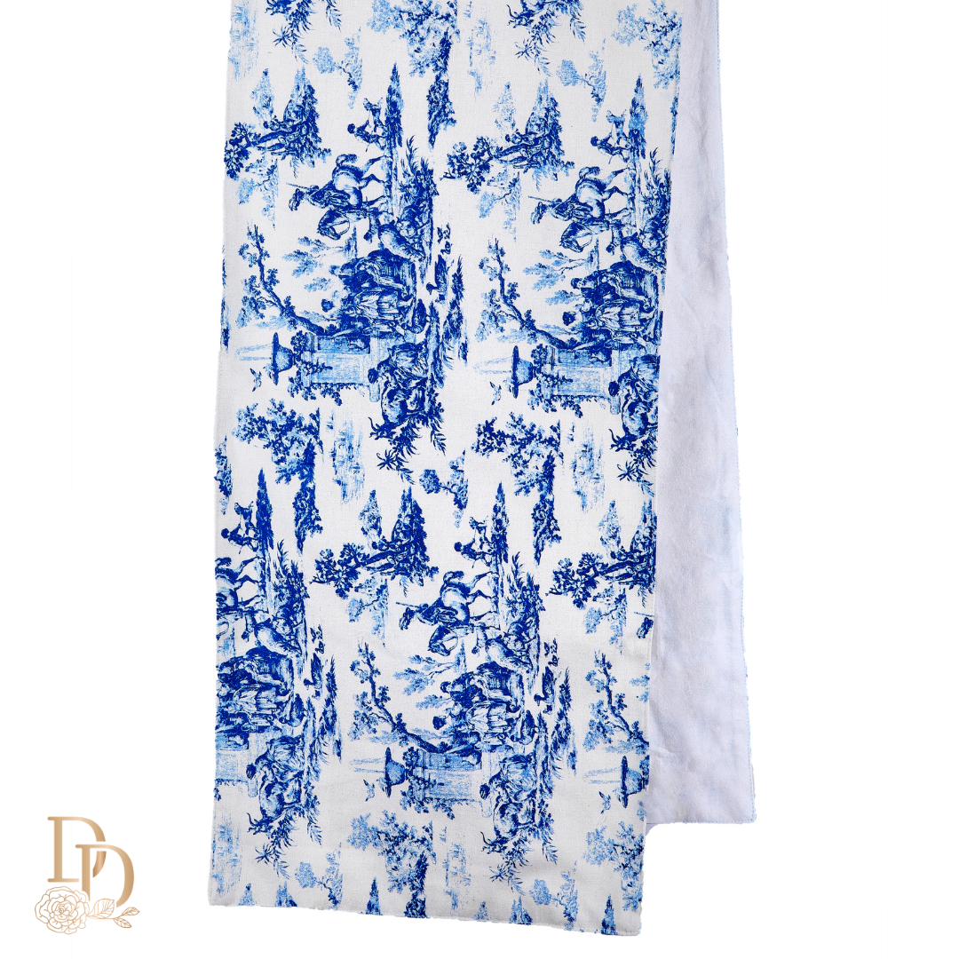 13" X 72" Blue Toile Table Runner | Spring Chinoiserie Decor– Design ...