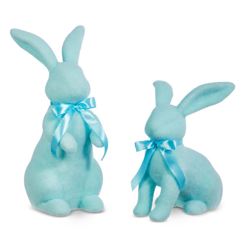 16" Pastel Blue Flocked Bunny Rabbit– Design Decor Knoxville