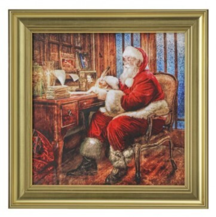 16" Framed Santa at Desk Painting– Design Decor Knoxville