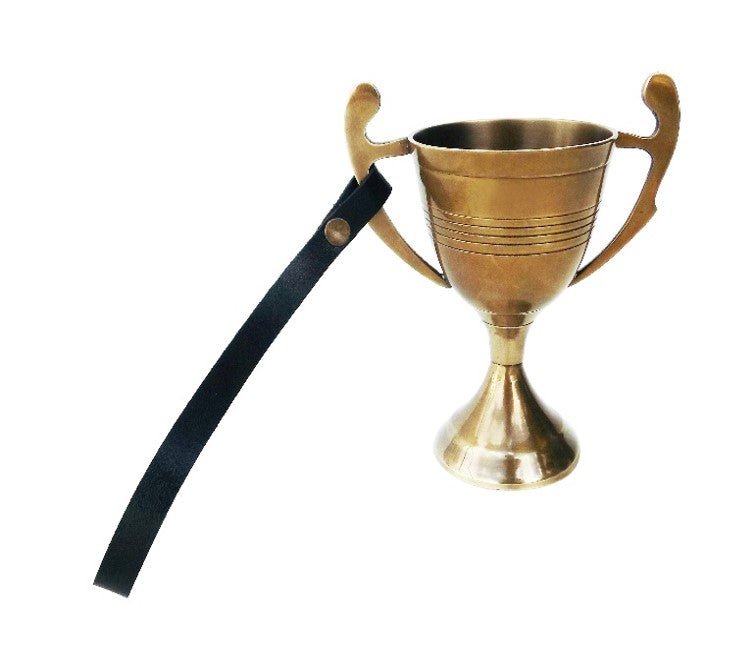 8" Brass and Leather Trophy with Strap– Design Decor Knoxville