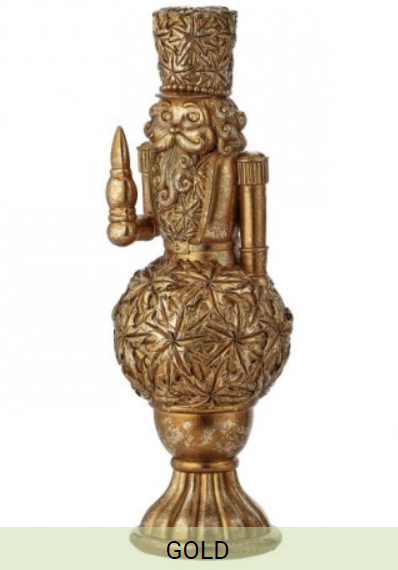 15.5" Gold Resin Nutcracker Topiary– Design Decor Knoxville