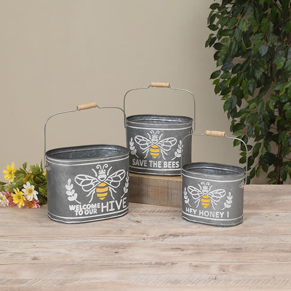 S/3 Nesting Bee Buckets– Design Decor Knoxville