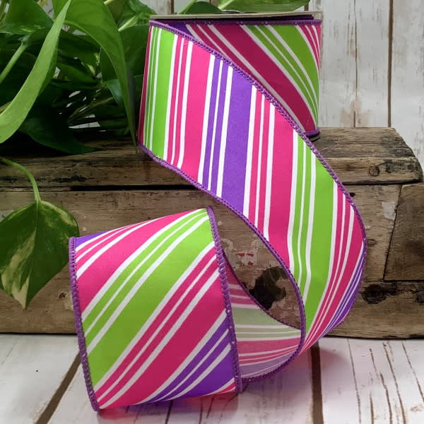 Pink/Purple/Green Striped Ribbon– Design Decor Knoxville
